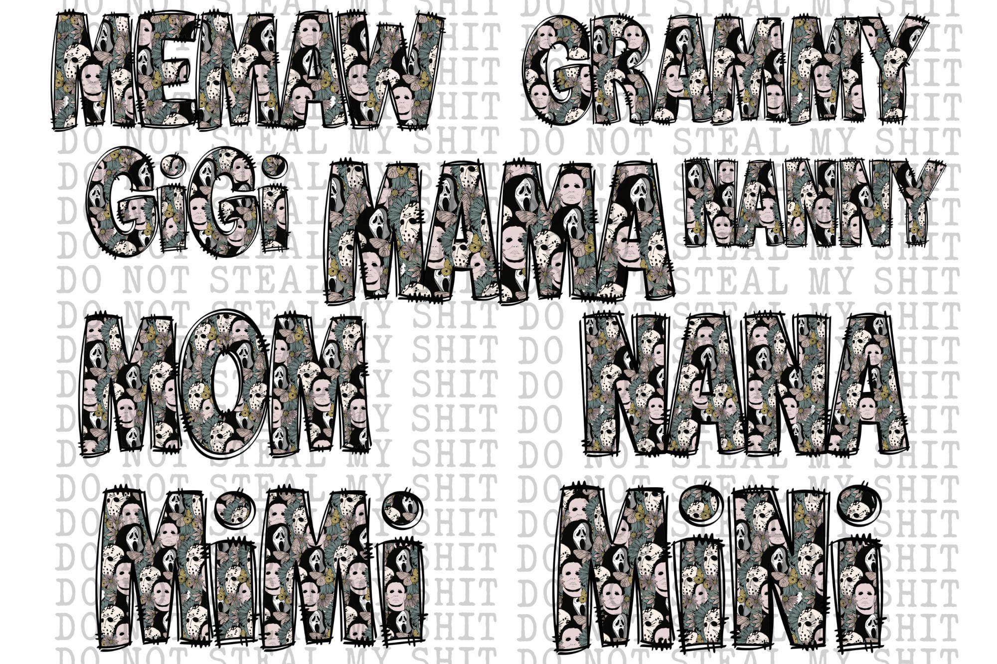 Horror Scribble Names DTF – HelloStellardesigns